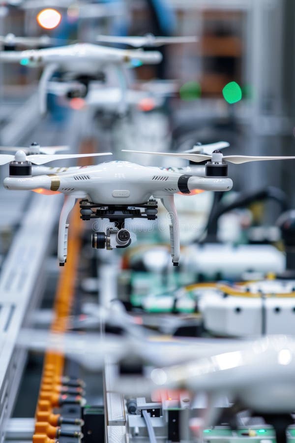 Advanced Robotic Arms Assembling Drones in a Modern Automated Factory ...