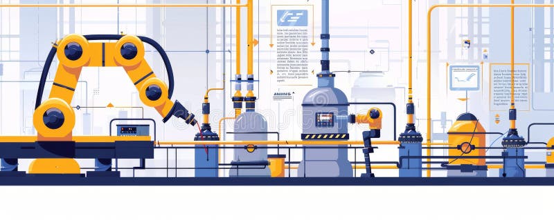 Advanced Robotic Arms and Equipment in a Modern Chemical Processing ...