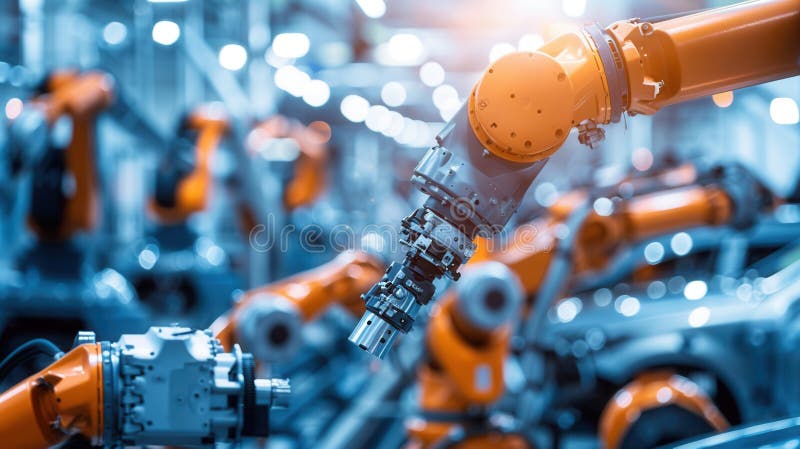 Advanced Robotic Arms are Precision Assembling Vehicle Parts on a ...