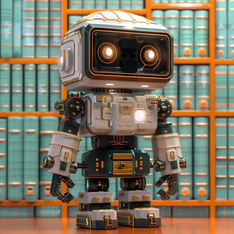 AI-generated Image: "Modern Robotic Assistant in a High-Tech Archive ...