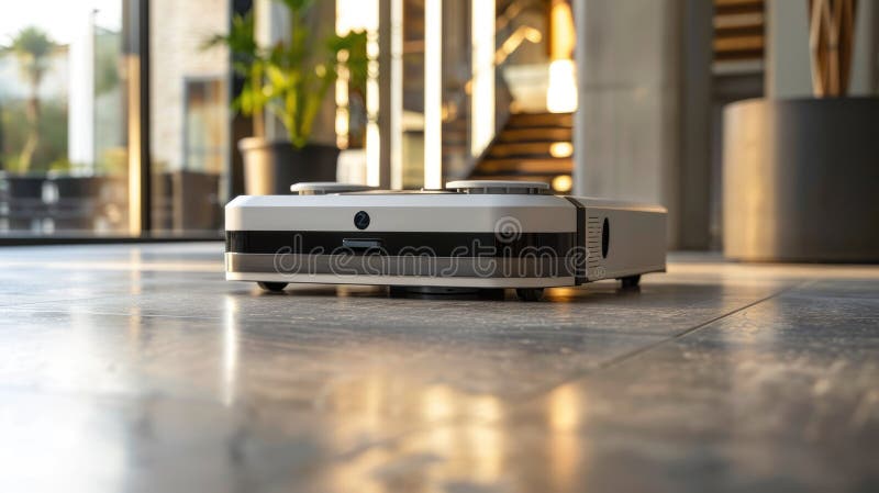 Advanced Robotic Cleaning Device in Modern Home Interior AIG62 Stock ...