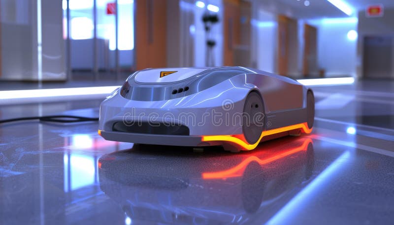 Advanced Robotic Cleaning Device in Modern Home Interior AIG62 Stock ...