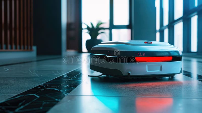 Advanced Robotic Cleaning Device in Modern Home Interior AIG62 Stock ...