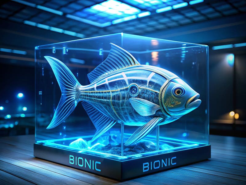 Advanced Robotic Fish Navigating a Futuristic Interactive Aquarium ...