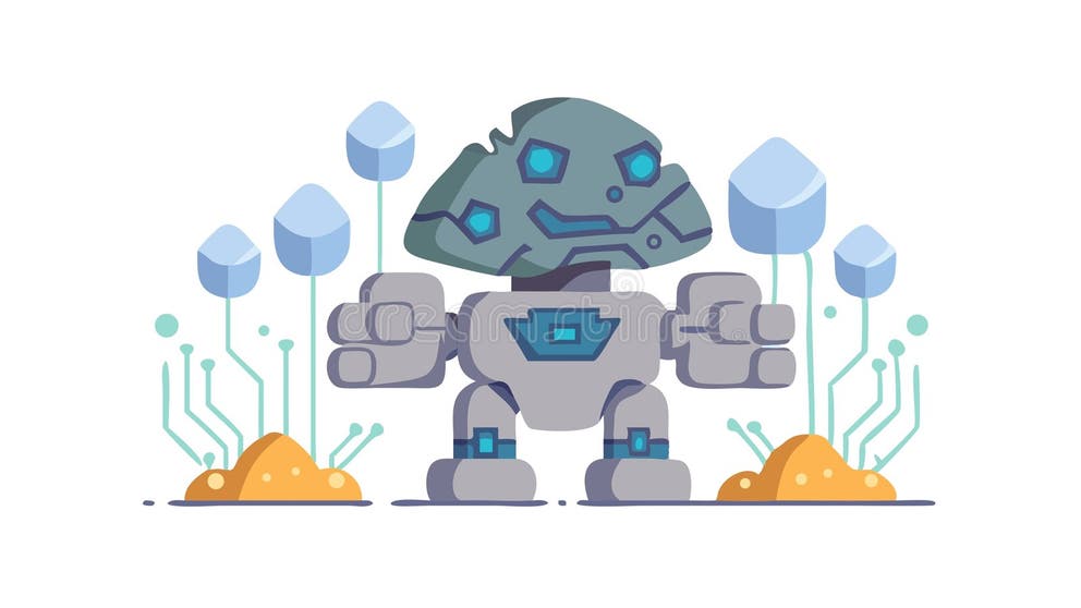 Advanced Robotic Guardian Golem Design, Vector Design Generative AI ...