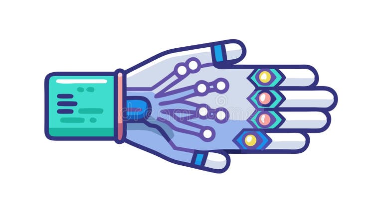 Advanced Robotic Hand, AI Cybernetics Control, Vector Design Generative ...