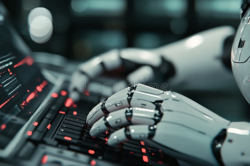 Advanced Robotic Hand Interacts with Computer Keyboard in a Tech ... Advanced Robotic Hand Interacts with Computer Keyboard in a Tech ...