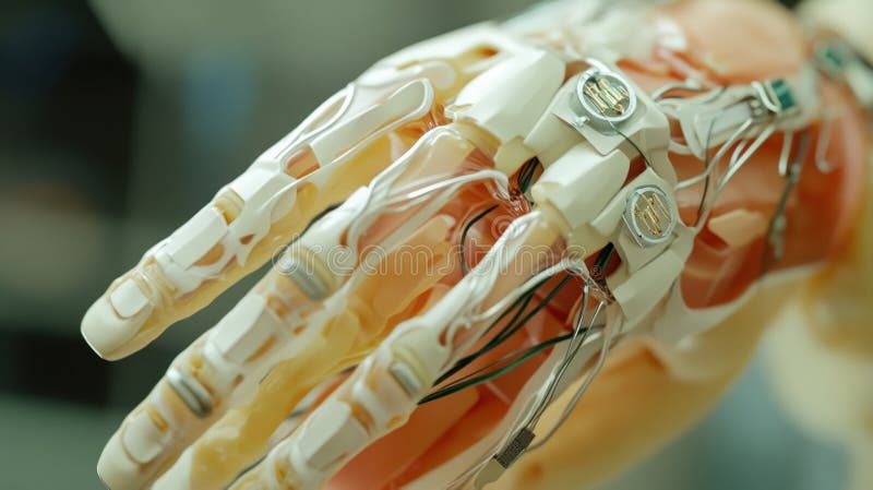 Advanced Robotic Hand with Intricate Wiring Stock Image - Image of tech ...