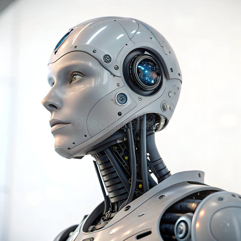 Advanced Robotic Head Futuristic Design Stock Illustration ...