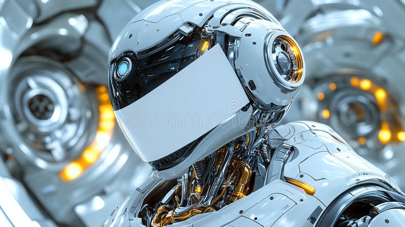 Advanced Robotic Head, Intricate Details, Futuristic Design Stock ...