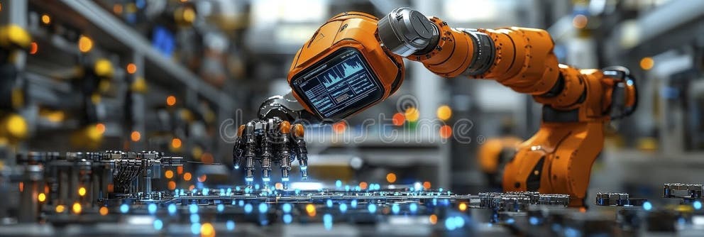 Advanced Robotic Machine Performing Delicate Tasks Stock Illustration ...