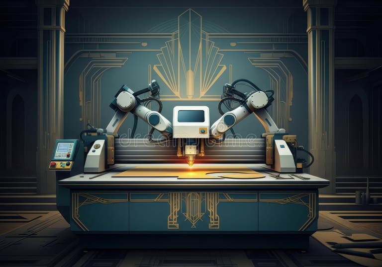 Advanced Robotic Machine for Precision Cutting and Manufacturing Processes Stock Image - Image ...