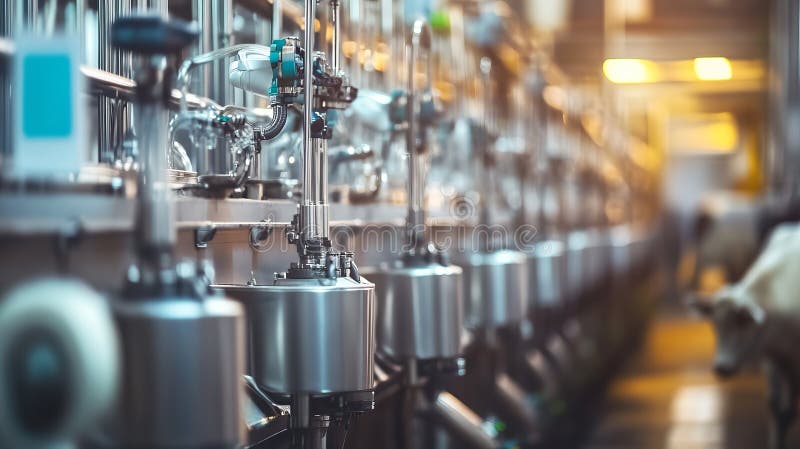 Advanced Robotic Milking System in Dairy Farm Stock Illustration ...