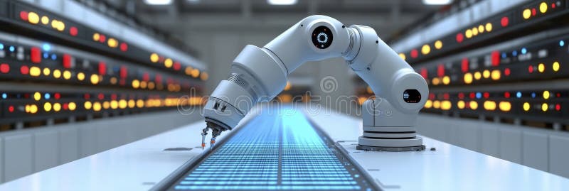 Advanced Robotic System Assembling Electronic Circuits Stock ...