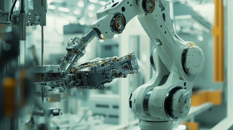 Advanced Robotic System Working in Automated Industrial Facility Stock ...