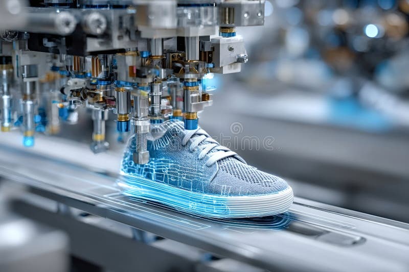 Advanced Robotic Technology in Modern Shoe Manufacturing Stock Photo ...