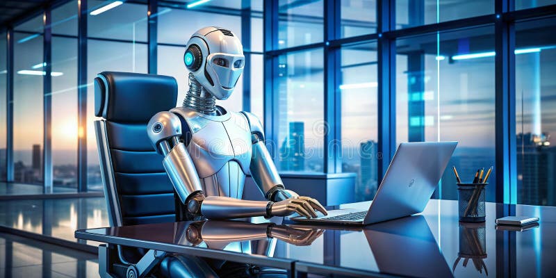 Advanced Robotics and AI Programming in a Modern Tech Office a Futuristic Vision of the Future ...