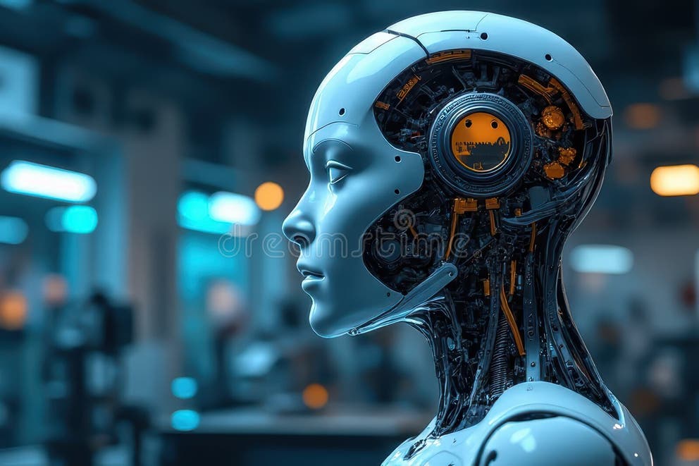 Advanced Robotics and AI Technology Stock Illustration - Illustration ...