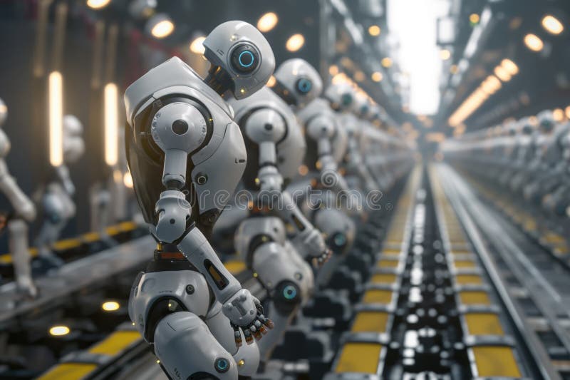 Advanced Robotics Assembly Line Stock Photo - Image of industrial ...