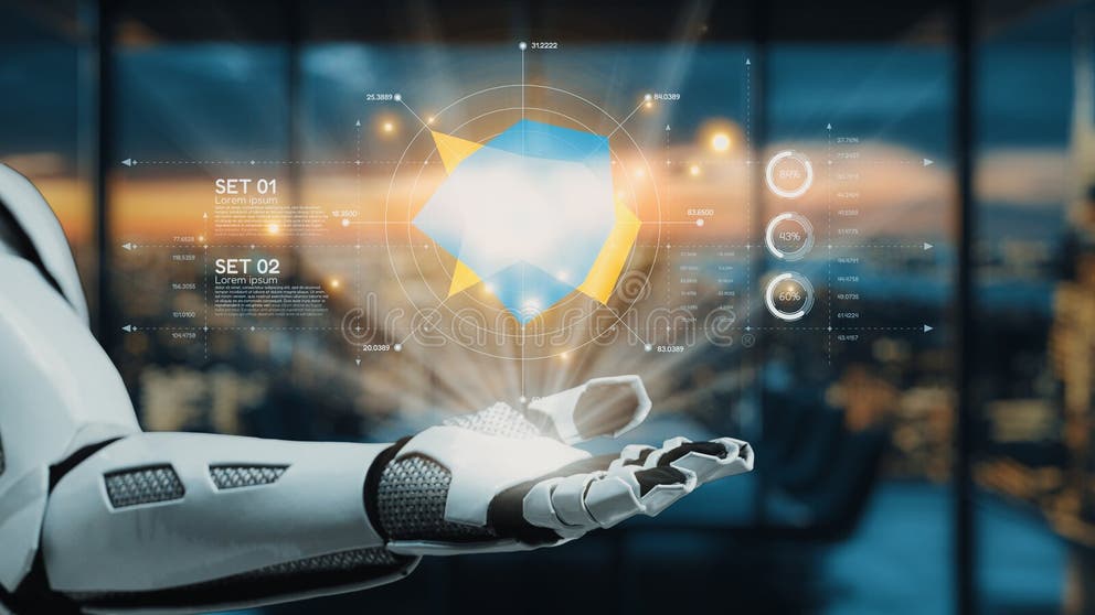 Advanced Robotics and Augmented Reality Interaction Showcasing Futuristic Technology in Modern ...