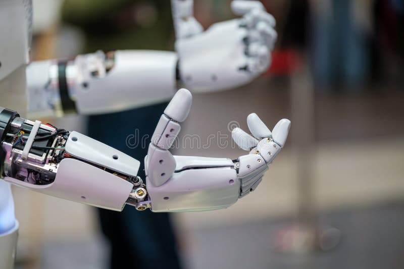 Advanced Robotics Concept with Futuristic Artificial Hand Extended ...