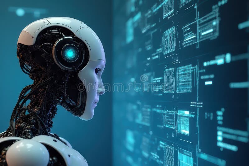 Advanced Robotics: Focus on AI and Visual Processing Stock Illustration ...