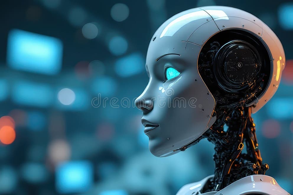 Advanced Robotics: Focus on AI and Visual Processing Stock Illustration ...