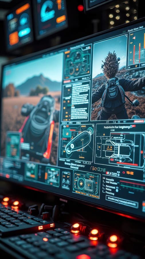 Advanced Robotics Interface Screen Displaying Technical Data Design Schematics Stock Photos ...