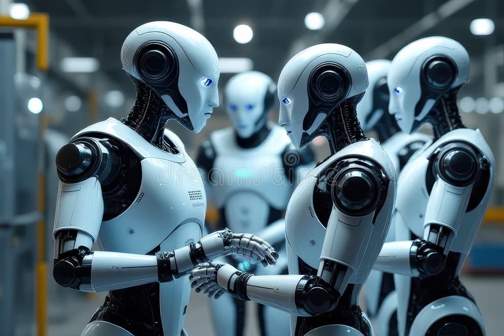 Advanced Robotics in a Tech-Driven Era Stock Illustration ...