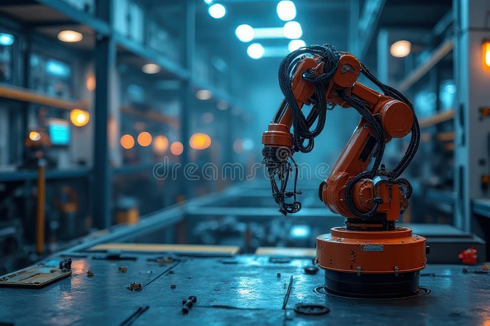 Advanced Robotics at Work stock illustration. Illustration of machinery ...