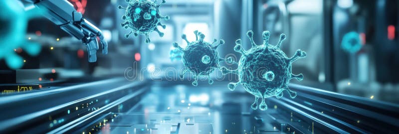 Robots Actively Neutralizing Viruses in a High Tech Laboratory ...