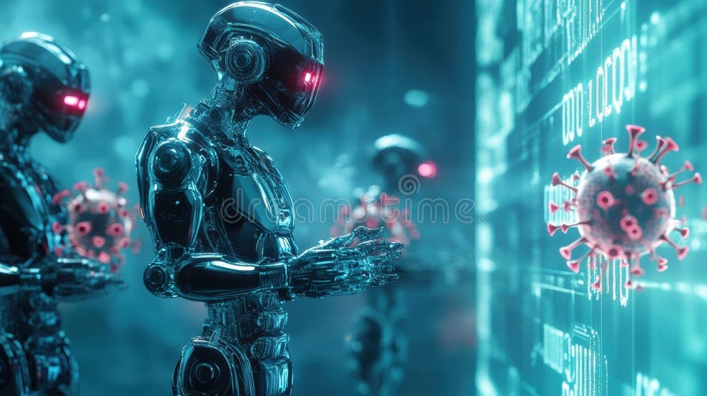 Robots Actively Neutralizing Viruses in a Futuristic Lab Environment ...