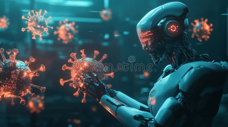Robots Engage in Advanced Virus Neutralization Techniques in a High ...