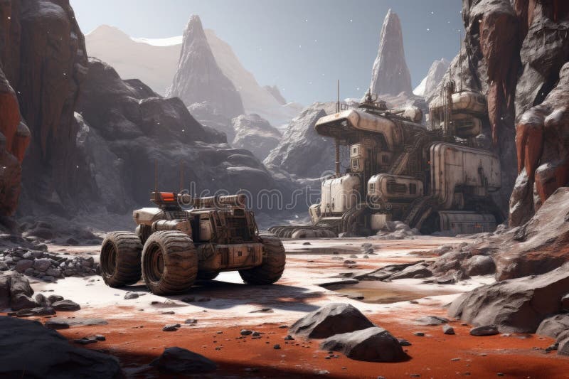 Exploring an Alien Planet, Generative Ai Illustration, Sketch Style ...