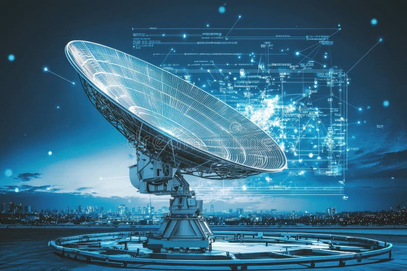 Advanced Satellite Dish Technology Receiving High Frequency Signals for ...