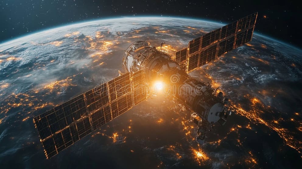 Advanced Satellite in Low Earth Orbit Performing Transmission and ...