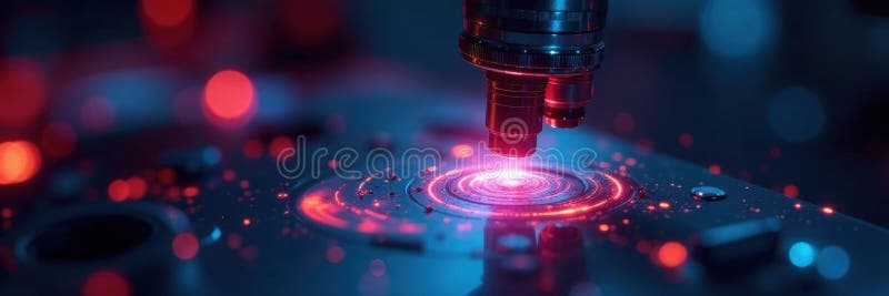 Advanced Scientific Instrument with Glowing Display, Glass, Apparatus ...