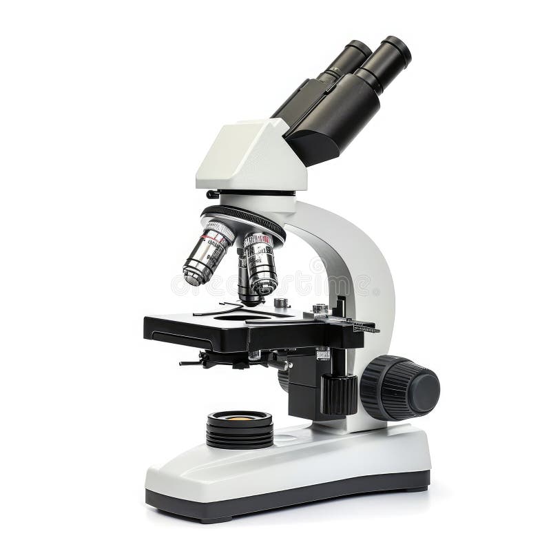 Advanced Scientific Microscope Isolated on White Background for ...