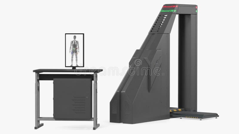 Advanced Security Body Scanner with Control Station Stock Image - Image ...