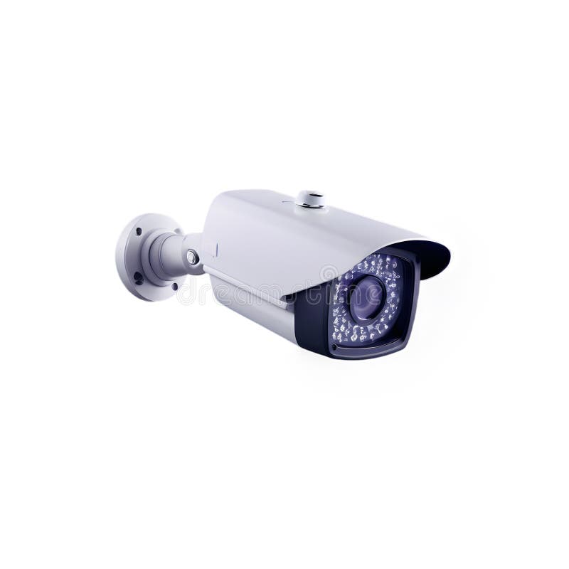 Advanced Security Surveillance Camera Isolated in White Background ...