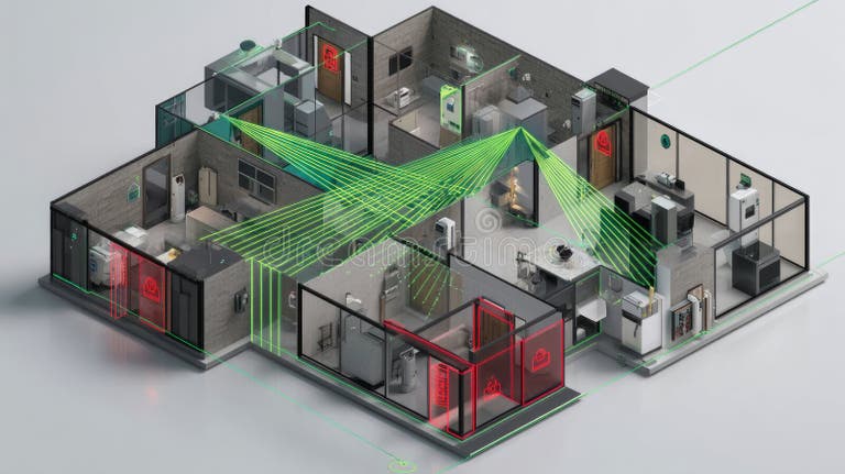 Advanced Security System with Lasers, Biometric Scanners, and Digital ...