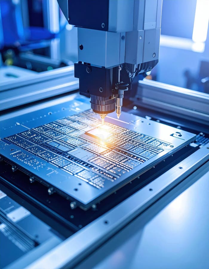 Advanced Semiconductor Manufactu Process with Robotic Precision in Cleanroom Environment Stock ...