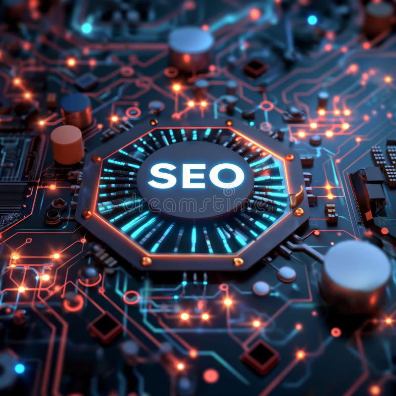 Advanced SEO Interface Technology Stock Illustration - Illustration of ...