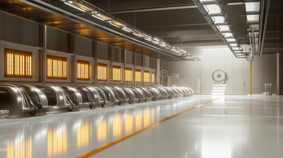 Advanced Server Room Featuring Extensive Data Centers and Illuminated ...