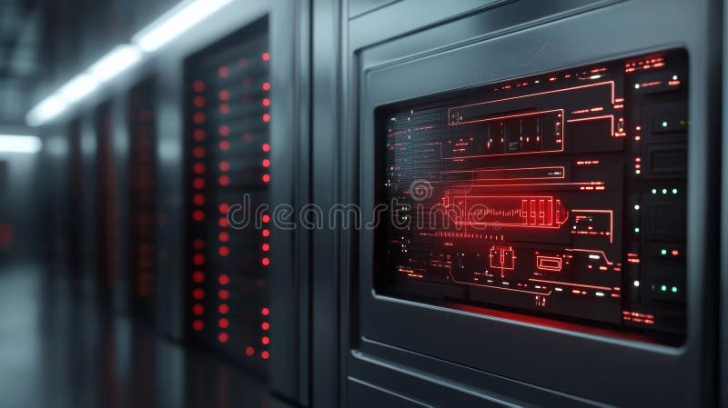 Advanced Server Technology with Illuminated Control Panel Showcasing ...