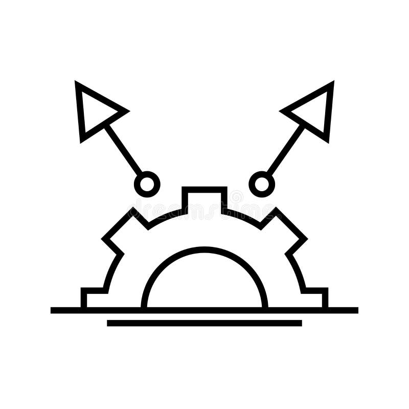 Advanced Settings Line Icon, Concept Sign, Outline Vector Illustration ...