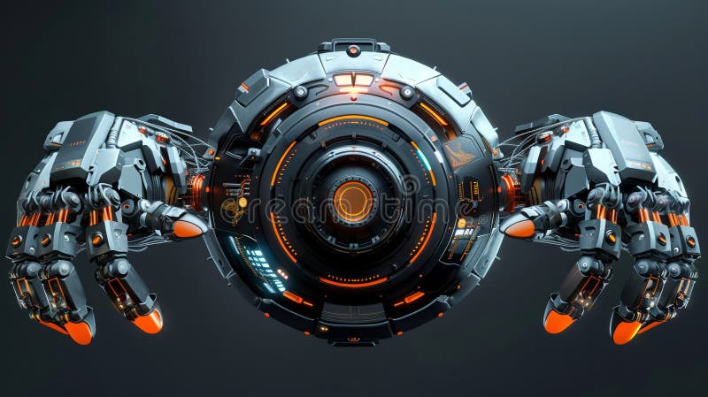 Advanced Shield with Robotic Arms, 3D Design, Futuristic Defense ...