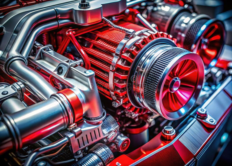 Advanced Silver Red Engine Component Precision Engineering Stock Illustrations – 3 Advanced ...