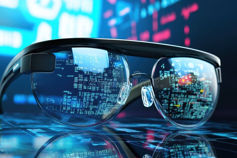 Advanced Smart Glasses Displaying Digital Data in a Futuristic ...