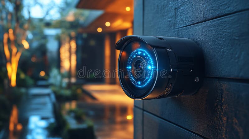 Advanced Smart Home Security System with CCTV Cameras in a Modern ...